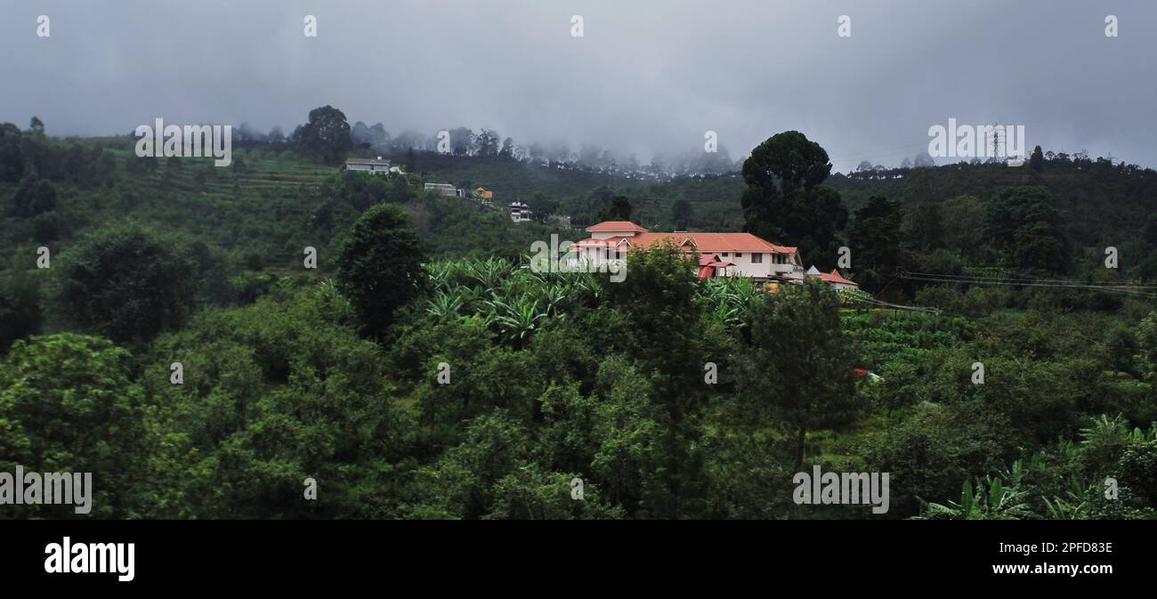 rain bearing monsoon clouds over western ghats mountains in south india ...