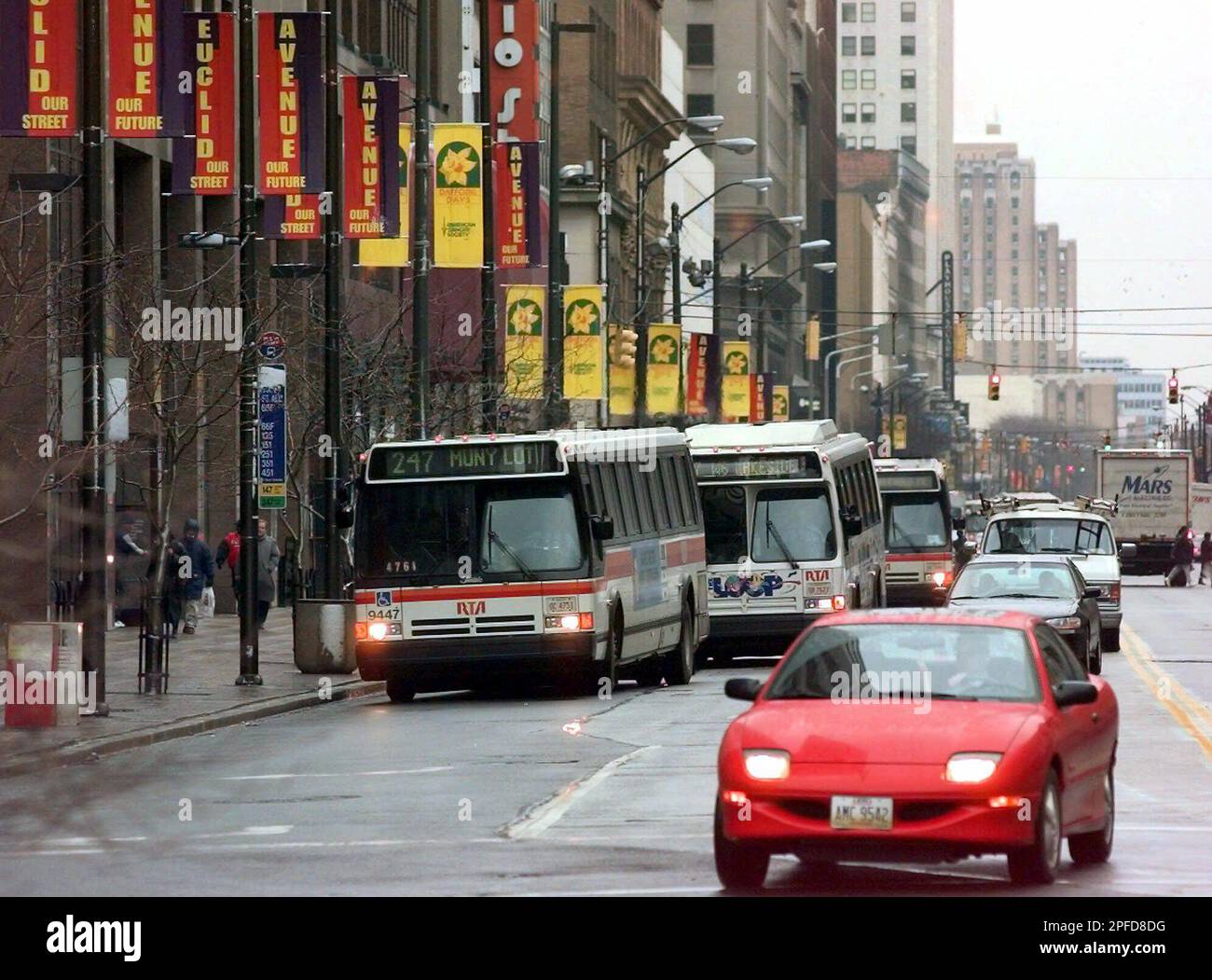 Euclid Avenue in downtown Cleveland is shown looking east from Public ...