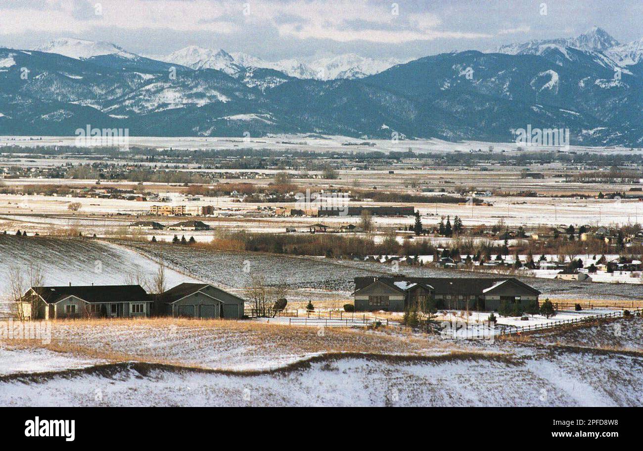 This January 1999 photo of Bozeman, Montana shows the housing ...