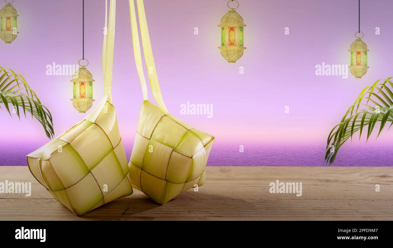 Ketupat (Rice Dumpling) is a traditional food of Indonesia during eid ...