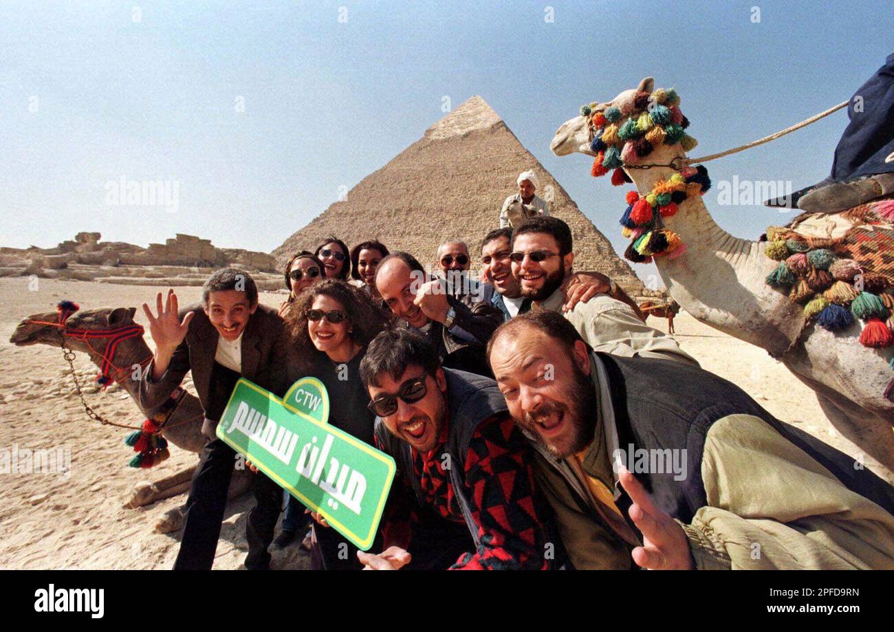 The production team of a new Egyptian "Sesame Street or "Midan Simsim ...