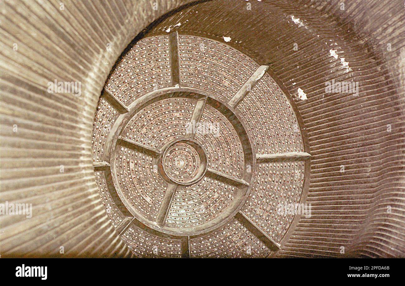 An F-1 rocket engine on display at the International Space Hall of Fame ...