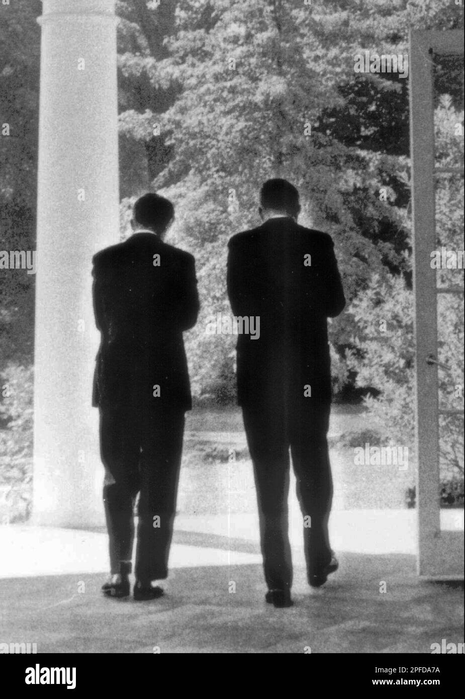 This is a 1962 photo showing Robert F. Kennedy, left, and President ...
