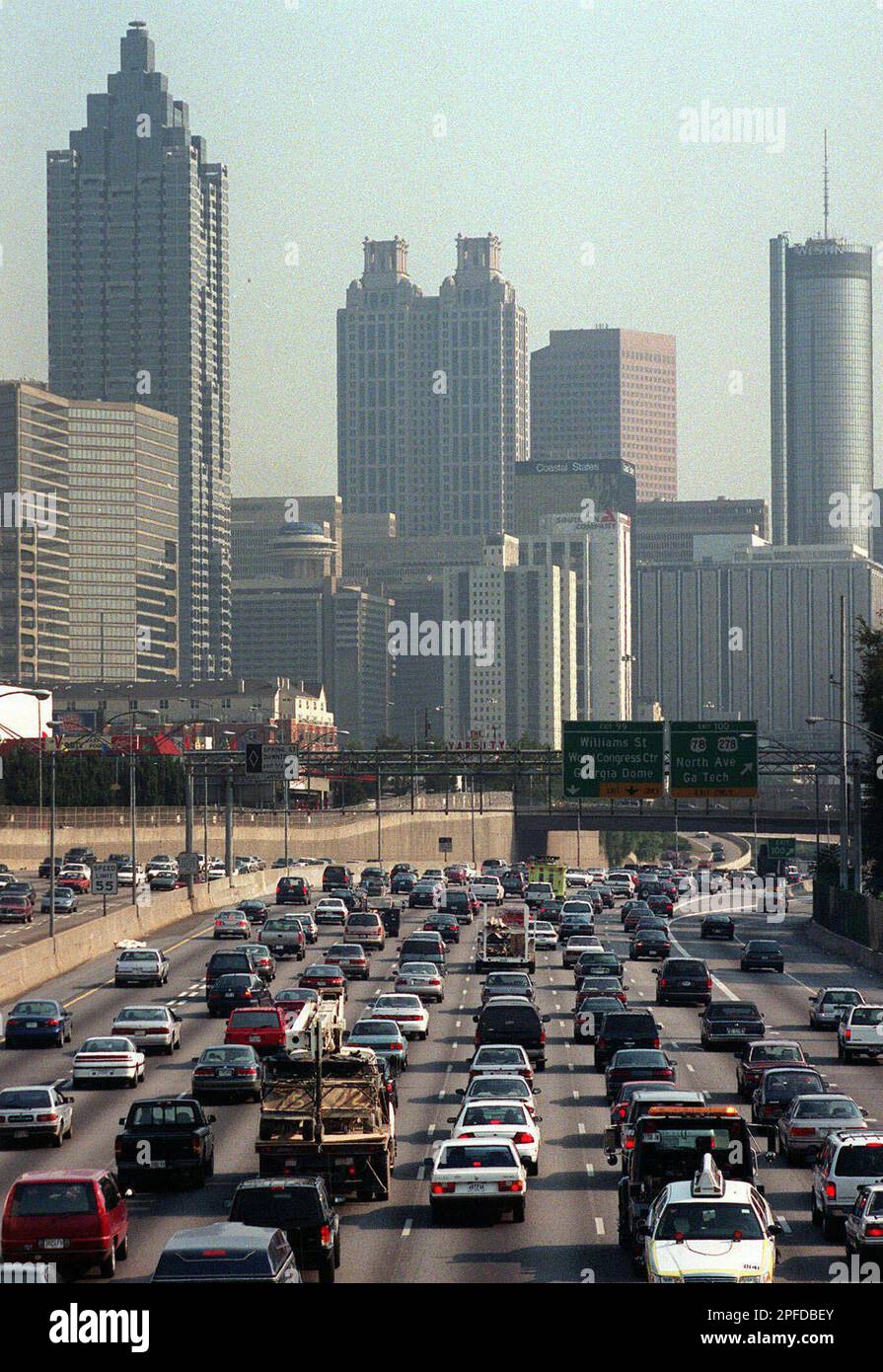 Traffic backs up on the downtown connector in Atlanta Tuesday, Aug. 25 ...