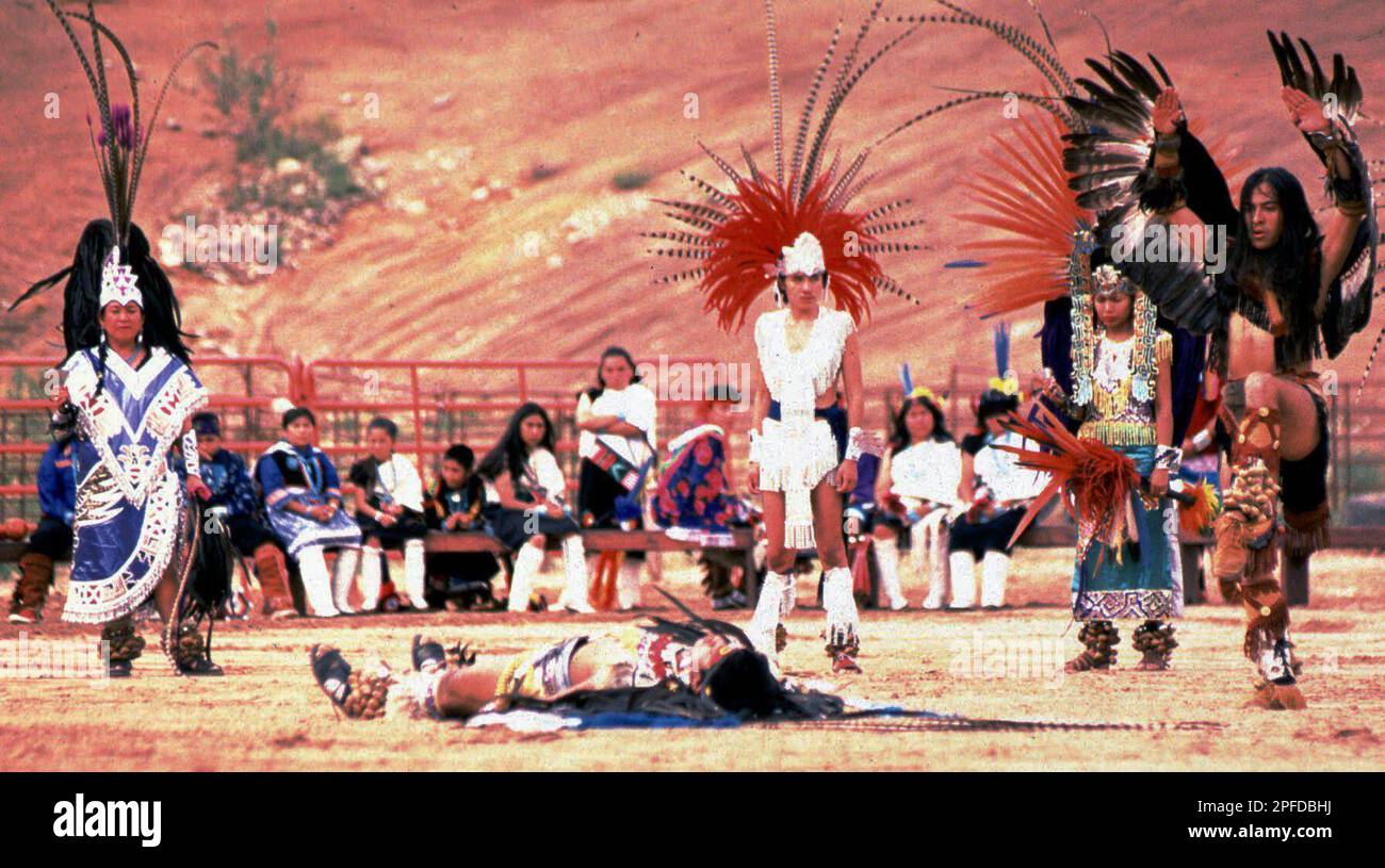 Azteca's Eagle Dancer Anibal Alcantara, right, of Vera Cruz, Mexico ...