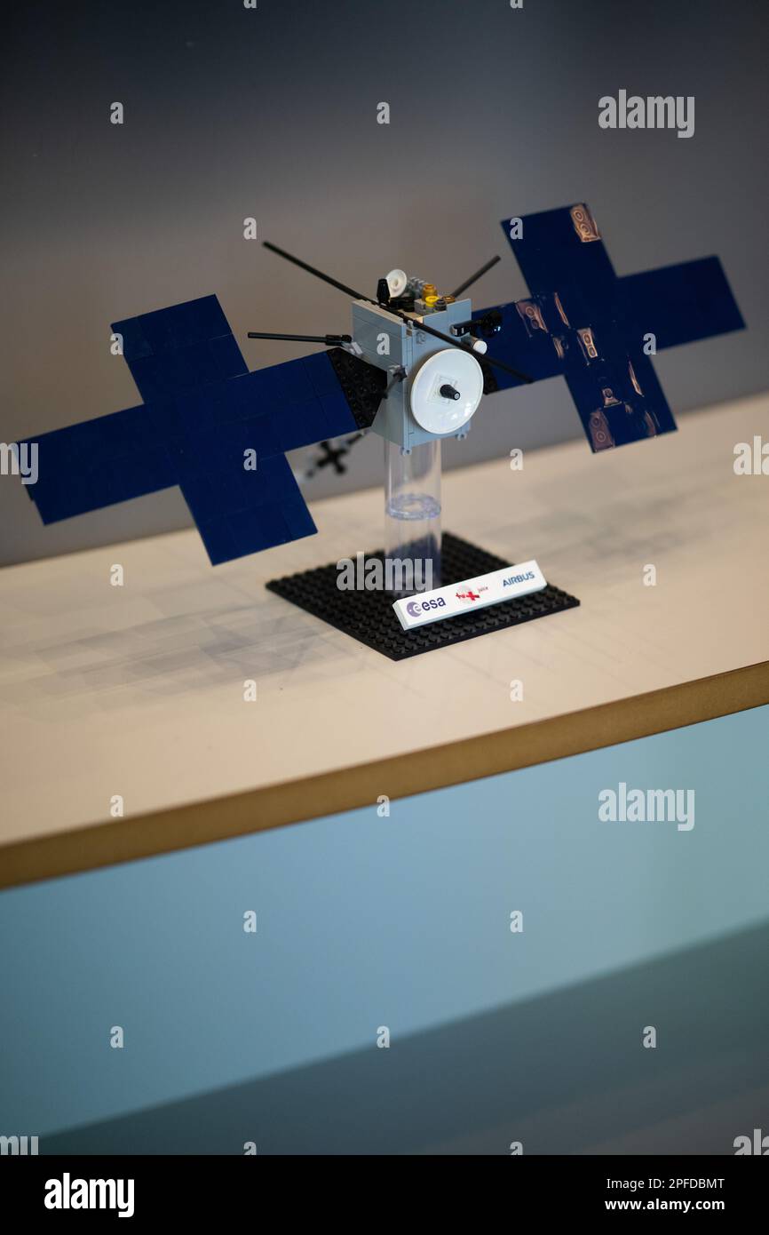 Darmstadt, Germany. 10th Feb, 2023. A Lego model of the JUICE (Jupiter ...