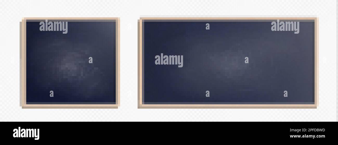 Realistic school chalkboard set with wooden frame in vector. Blank ...
