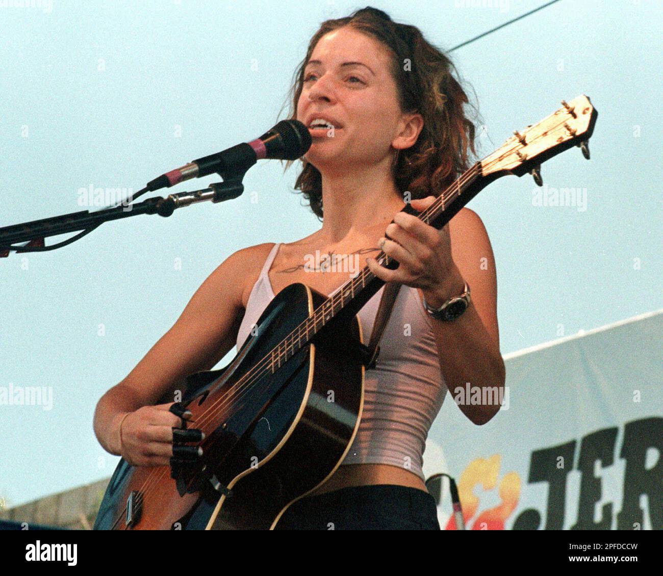Singer Ani Difranco performs during the Ben & Jerry's Folk Festival at ...