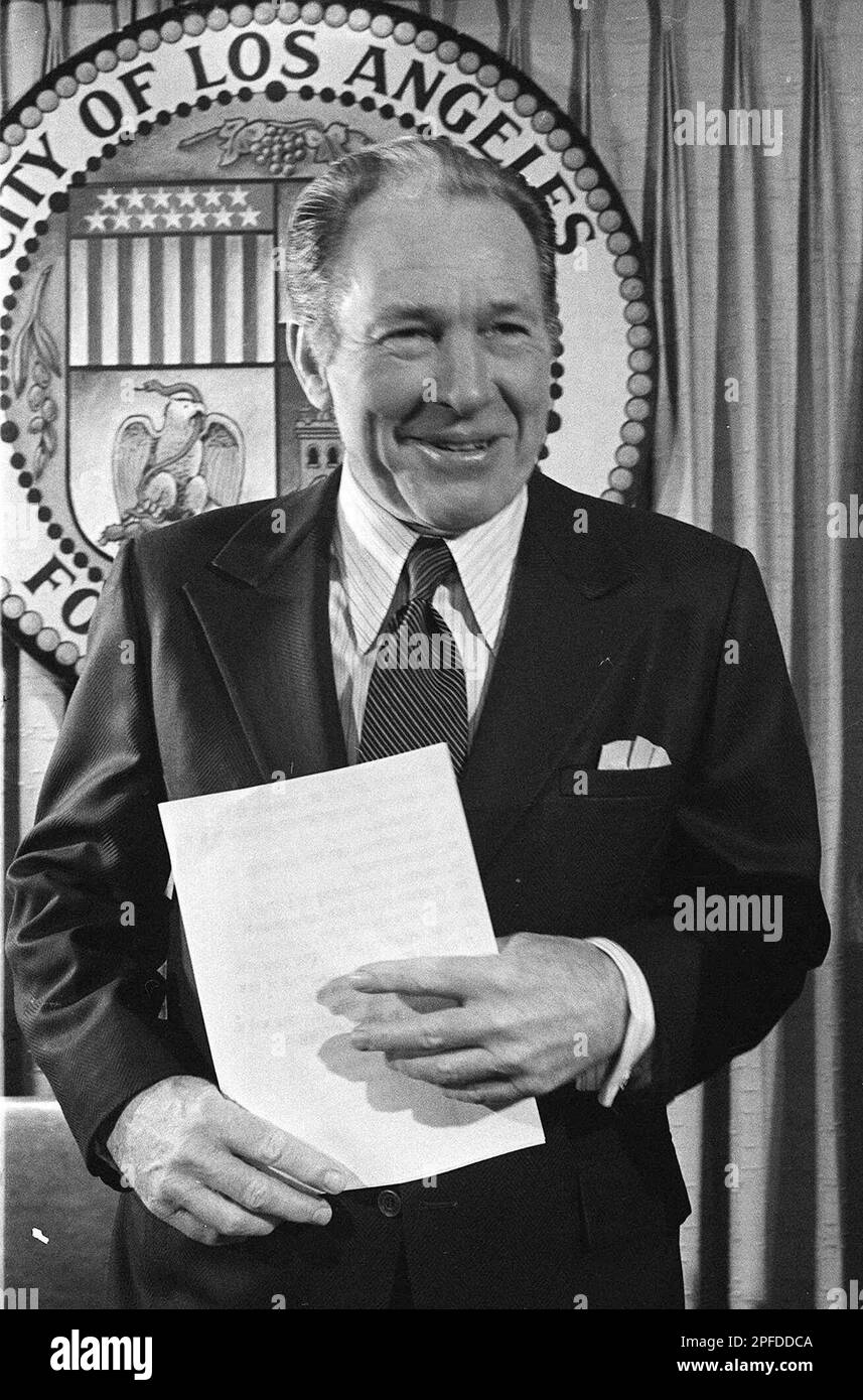 Los Angeles Mayor Sam Yorty is shown in Los Angeles, Ca., in 1971 ...