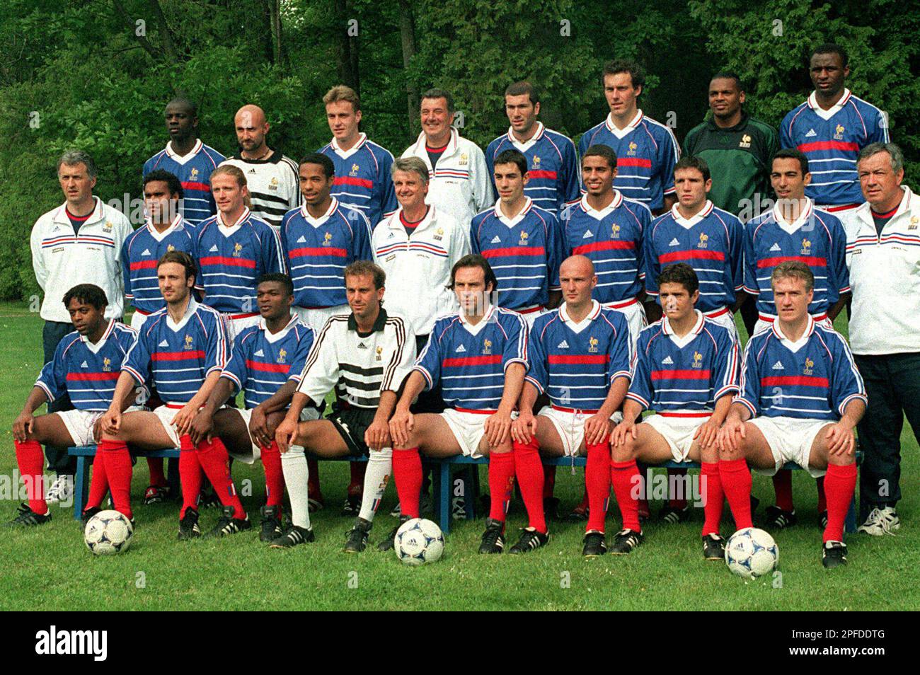 The French soccer team poses for the traditional official photo prior ...