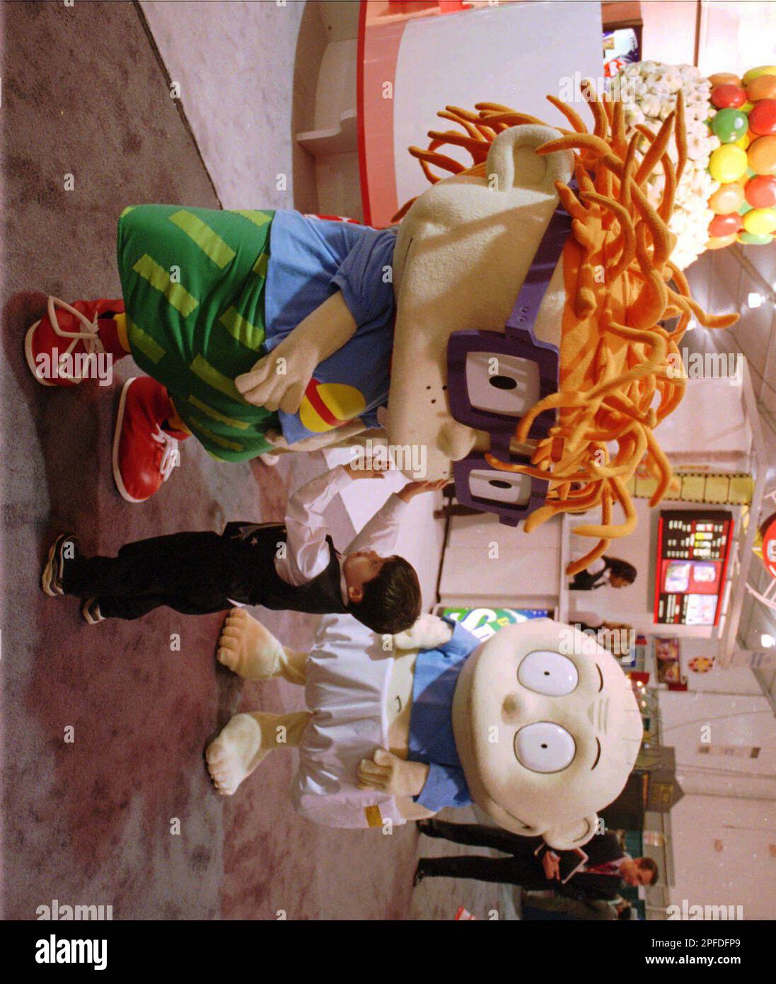 Four-year-old David Stein of New York City, plays around with a group ...