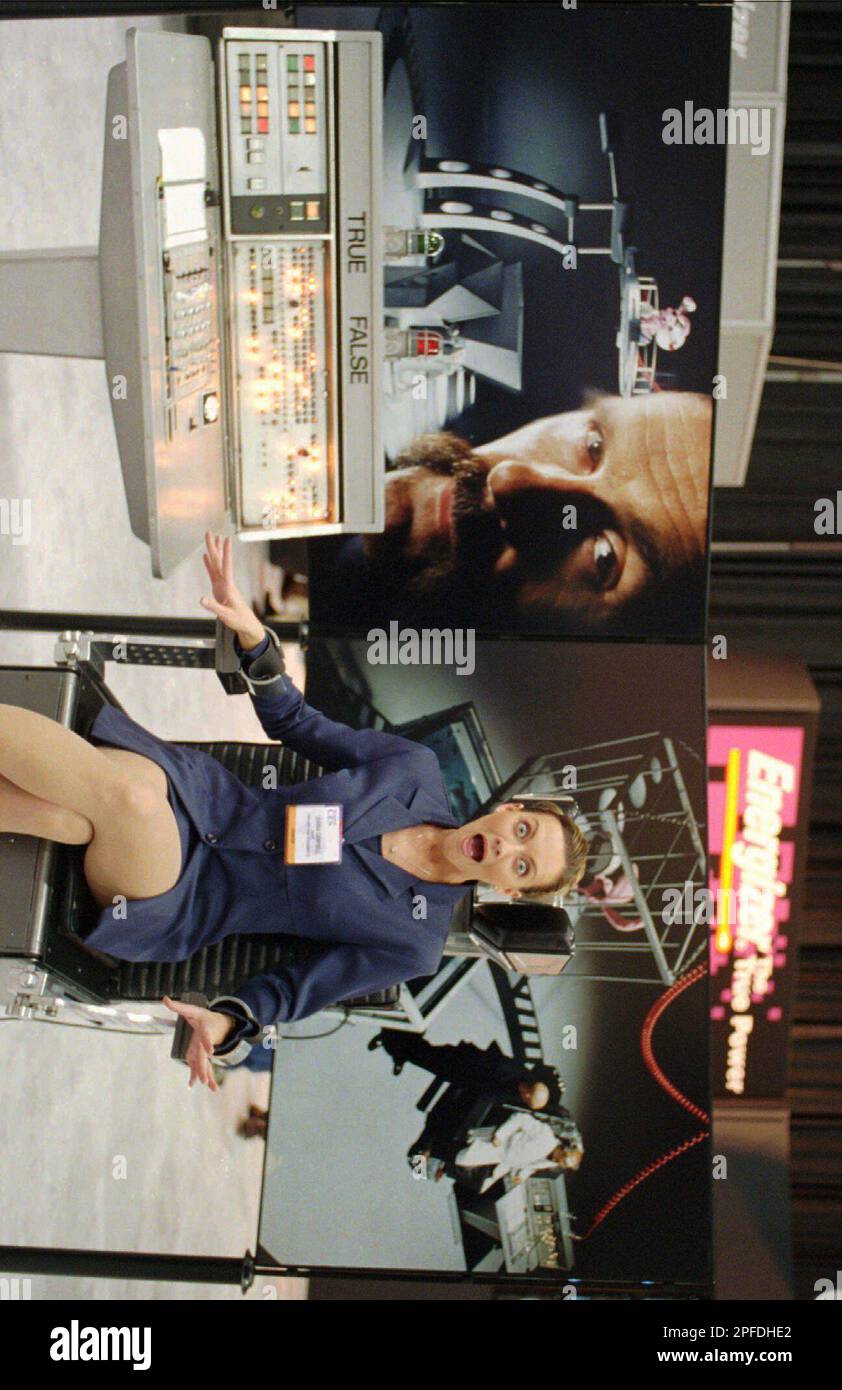 Showgoer Leanne Campbell reacts as she sits in the Energizer Lie ...