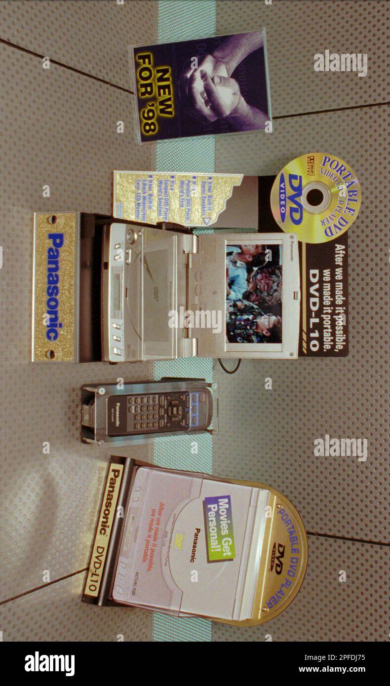 Panasonic's new portable DVD player with built-in screen, sits on ...