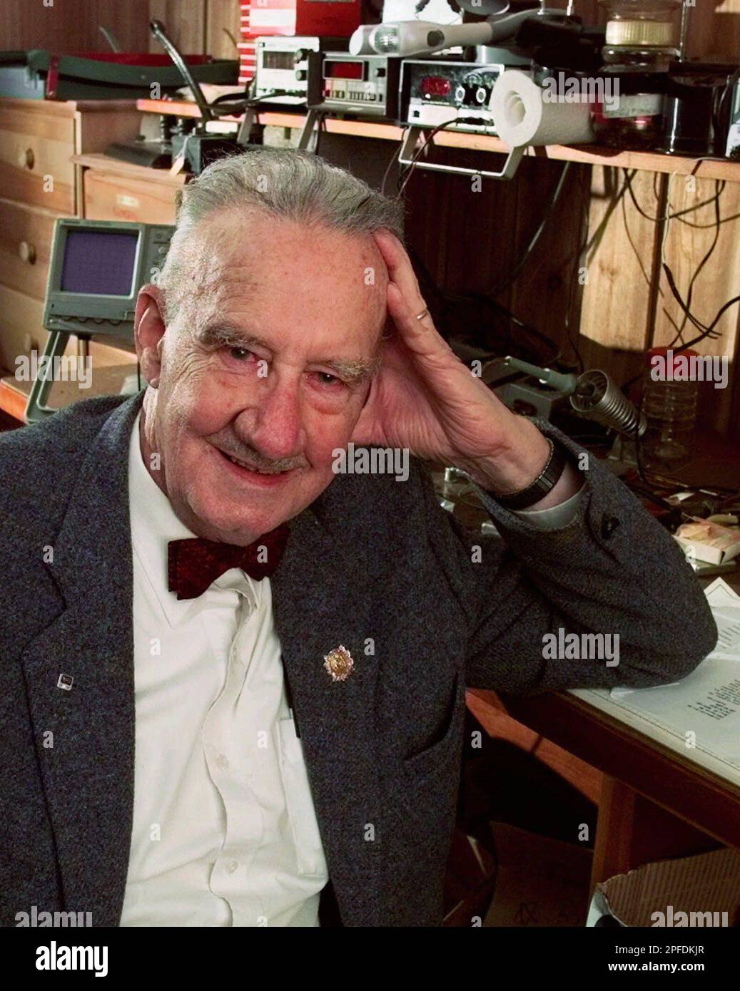 Inventor Wilson Greatbach poses in his Newstead, N.Y., workshop Nov. 21 ...