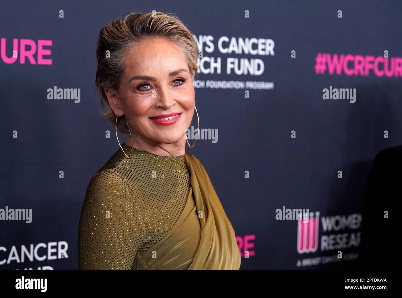 Courage Award recipient Sharon Stone poses at "An Unforgettable Evening ...