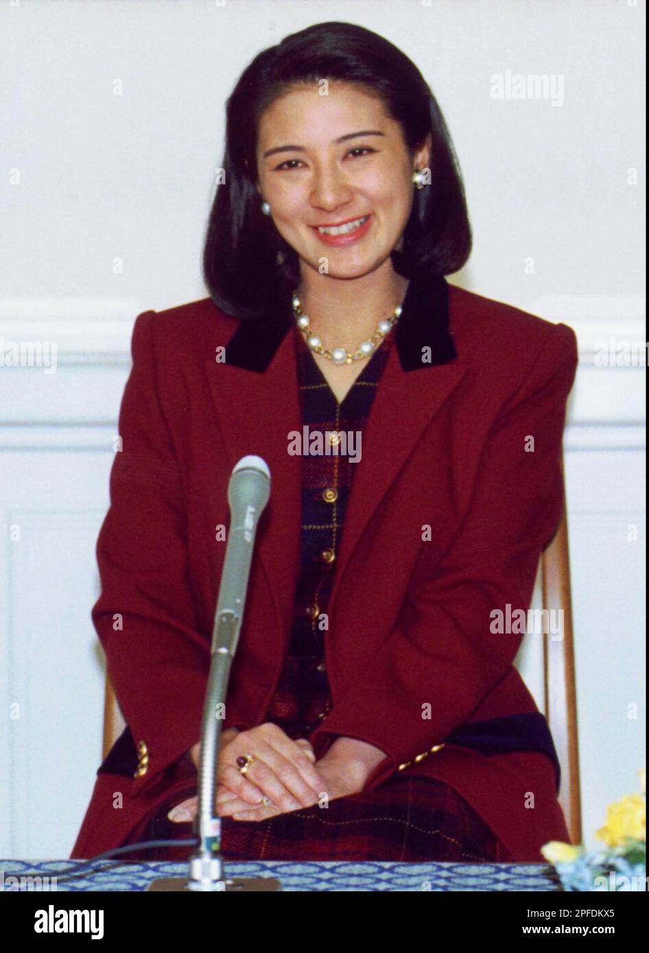 Crown Princess Masako smiles in this Imperial Palace official handout ...