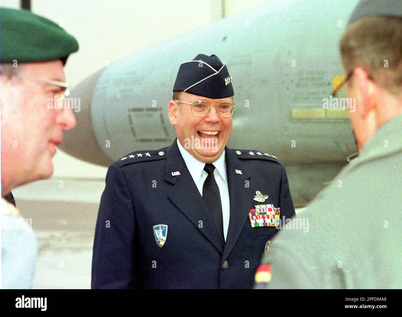 General John P. Jumper of Paris, Texas, center, smiles as he is ...
