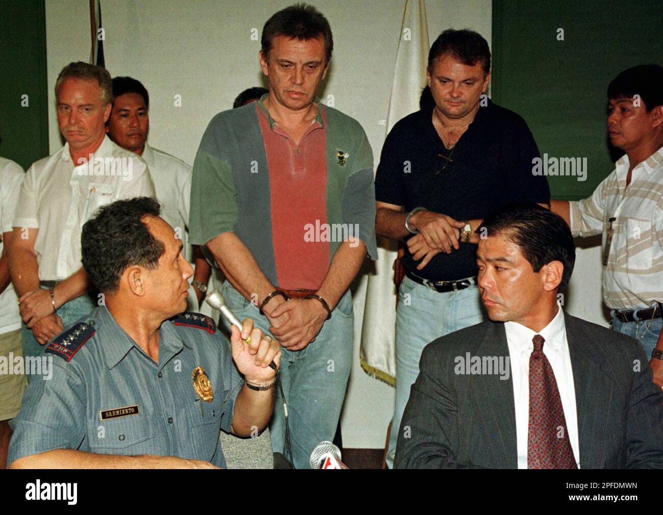 Philippine National Police chief Gen. Recaredo Sarmiento, front left ...