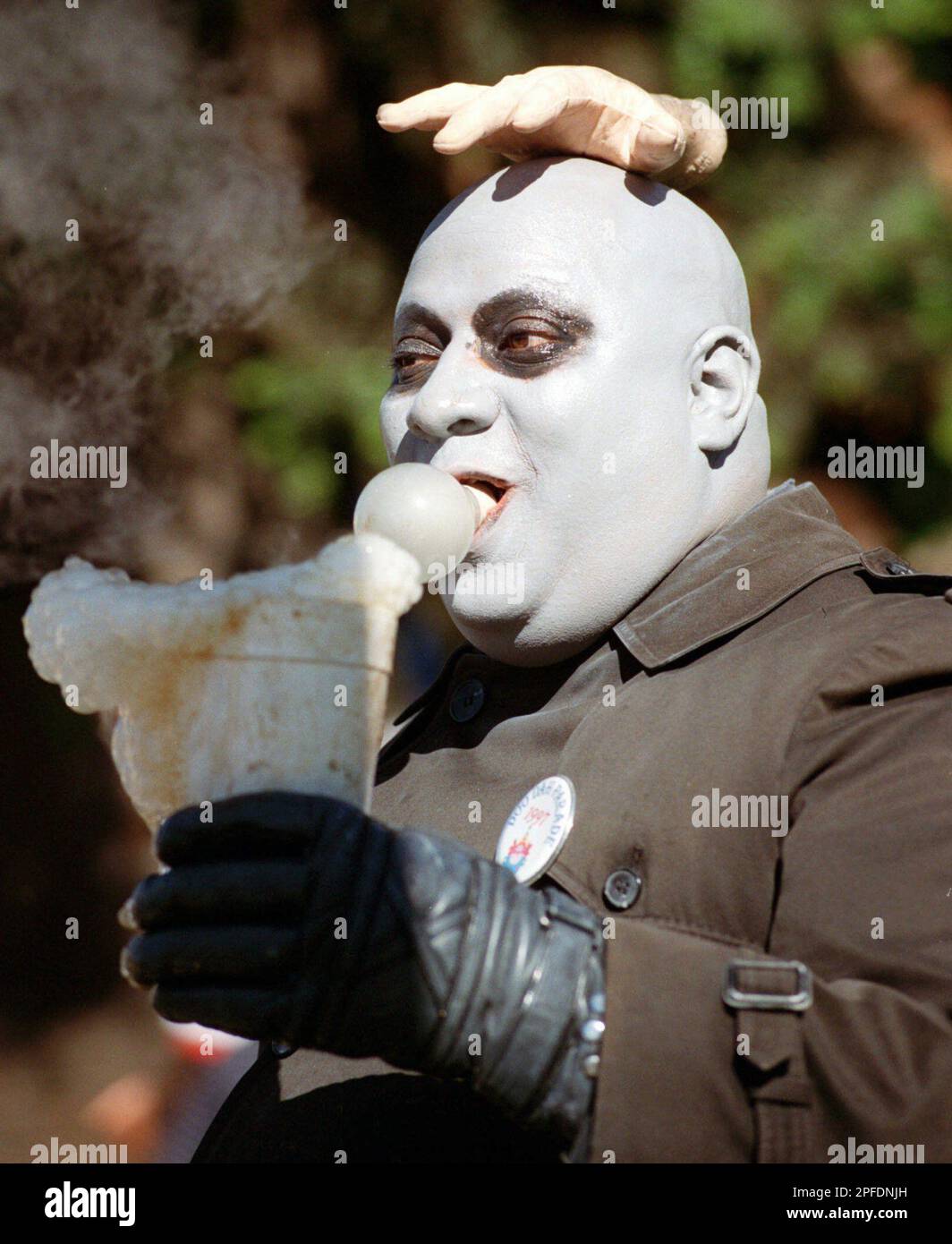 Charles F. Delvalle, dressed as the character "Uncle Fester" from "The ...