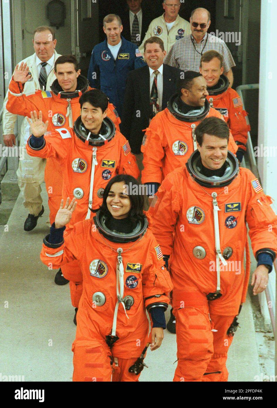 STS-87 Astronauts, front row from left, Mission Specialist Kalpana ...