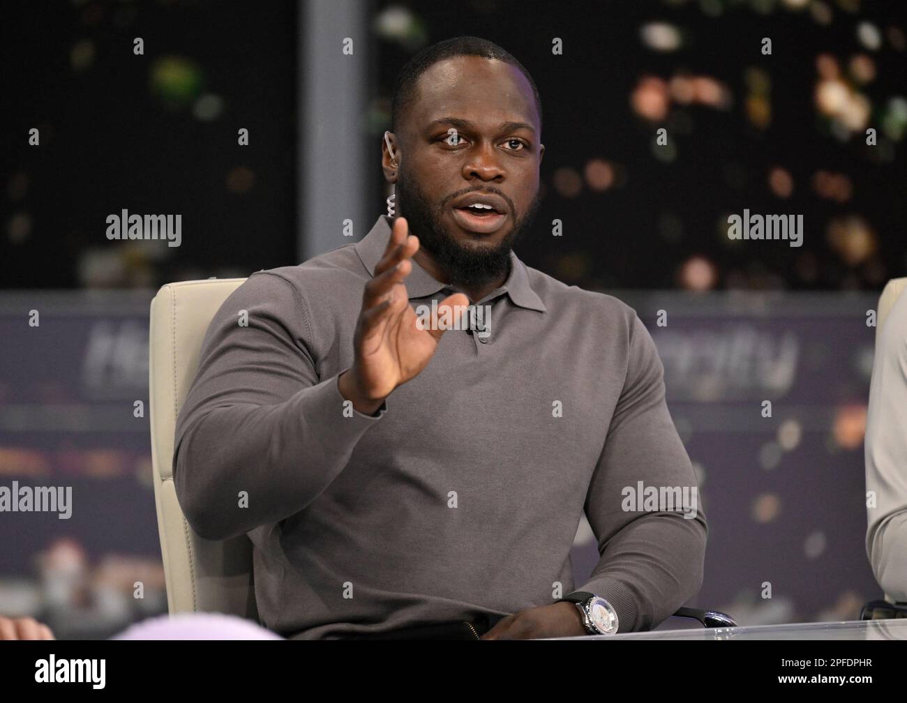 Olabinjo Osundairo appears on "Hannity" at Fox News Studios on Thursday ...