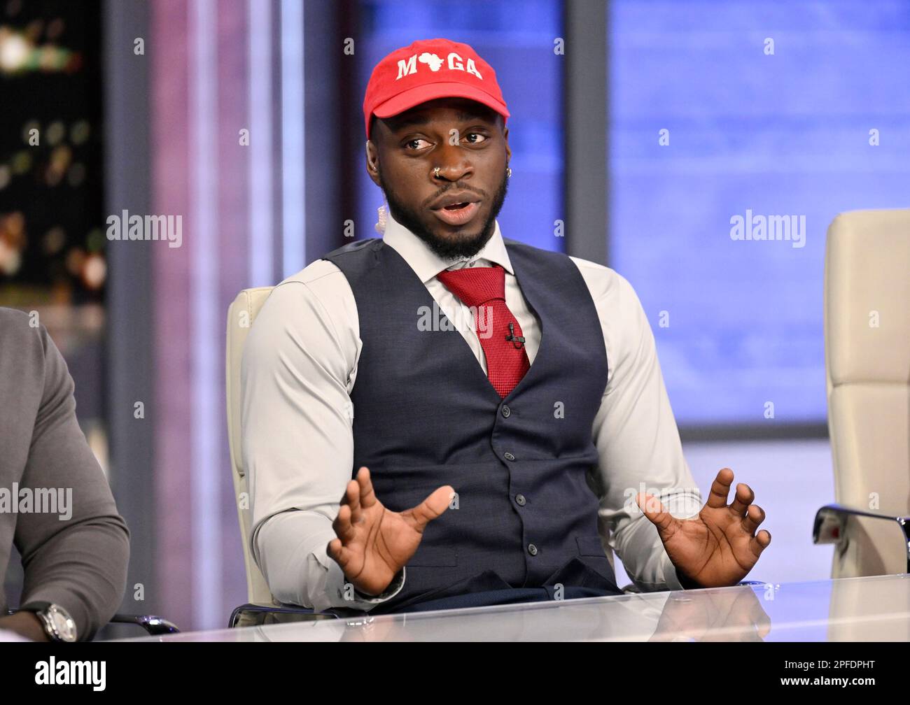 Abimbola Osundairo appears on "Hannity" at Fox News Studios on Thursday ...