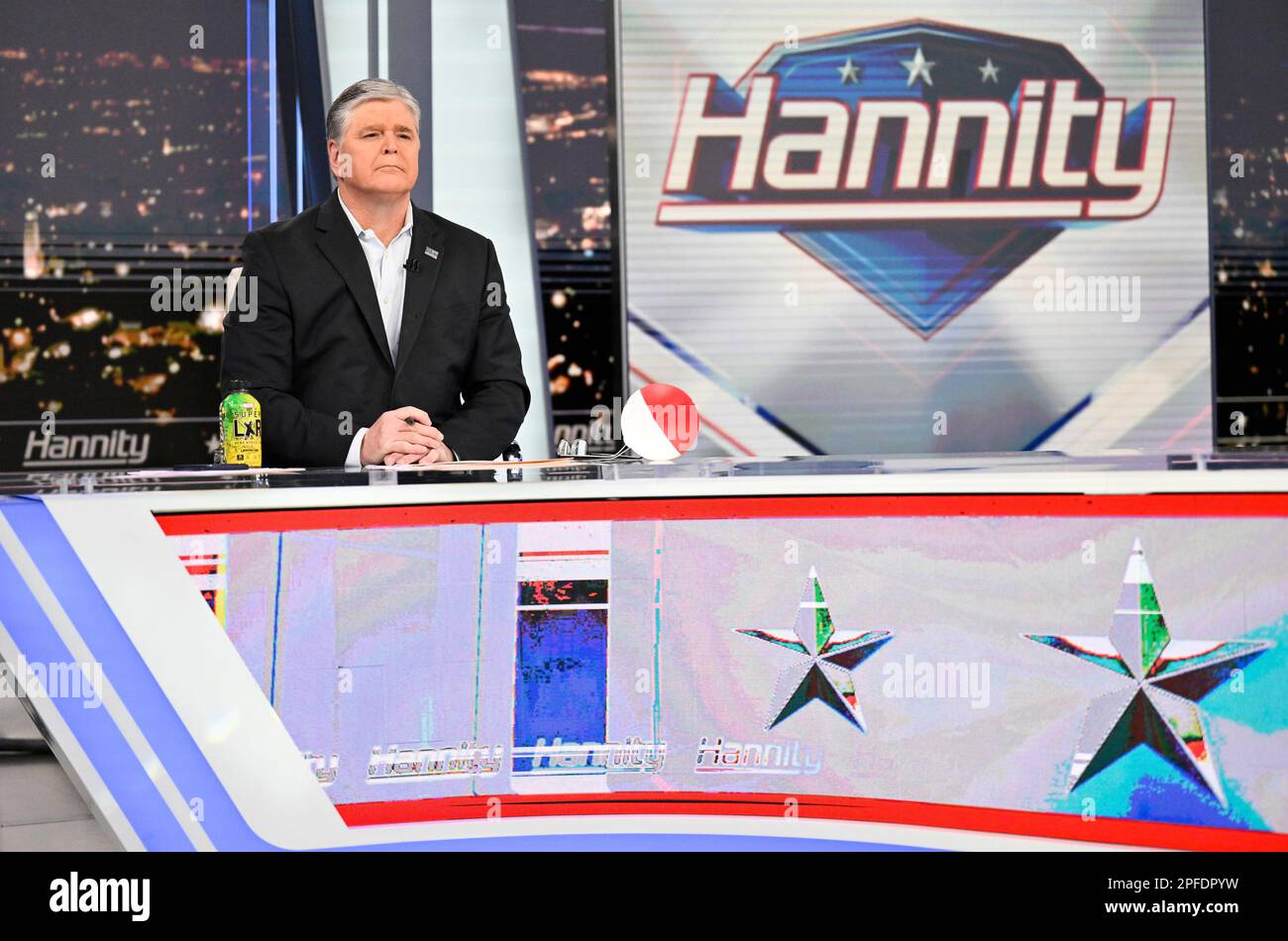 Fox News commentator Sean Hannity taping an episode of "Hannity" at Fox ...