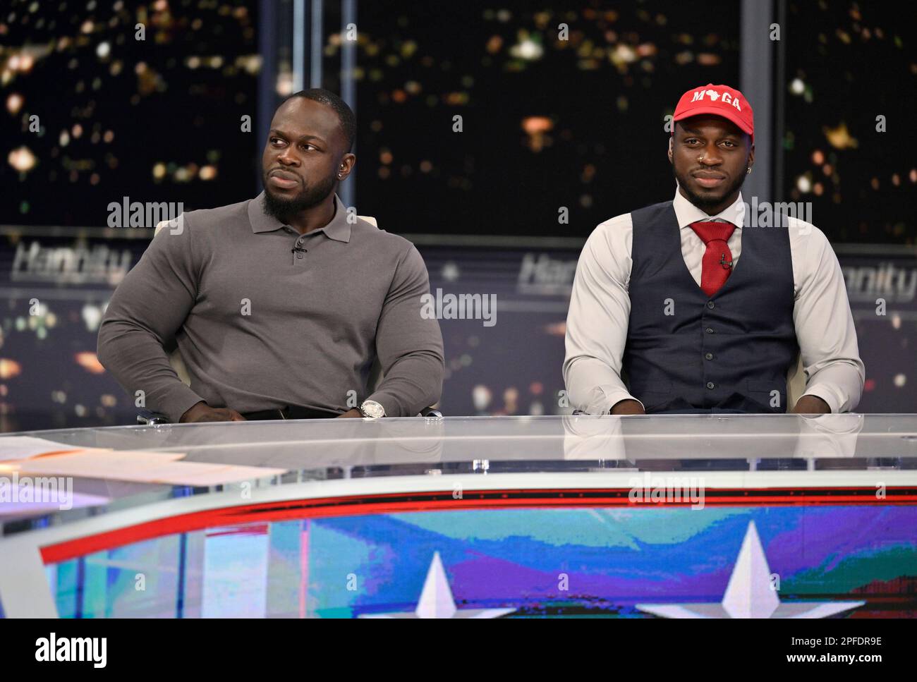 Olabinjo Osundairo, left, and Abimbola Osundairo appear on "Hannity" at ...
