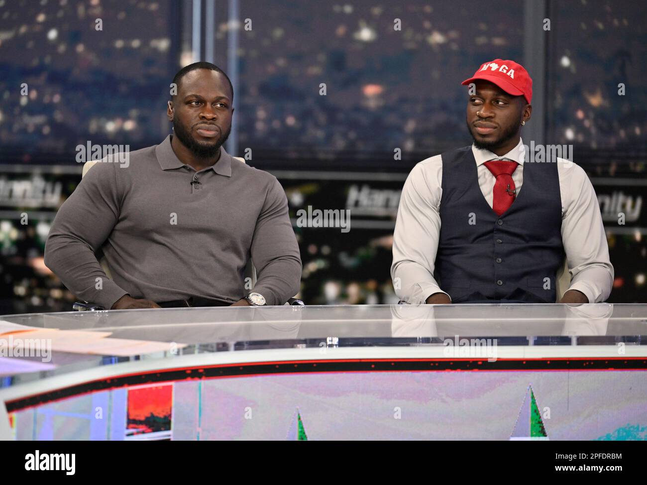 Olabinjo Osundairo, left, and Abimbola Osundairo appear on "Hannity" at ...