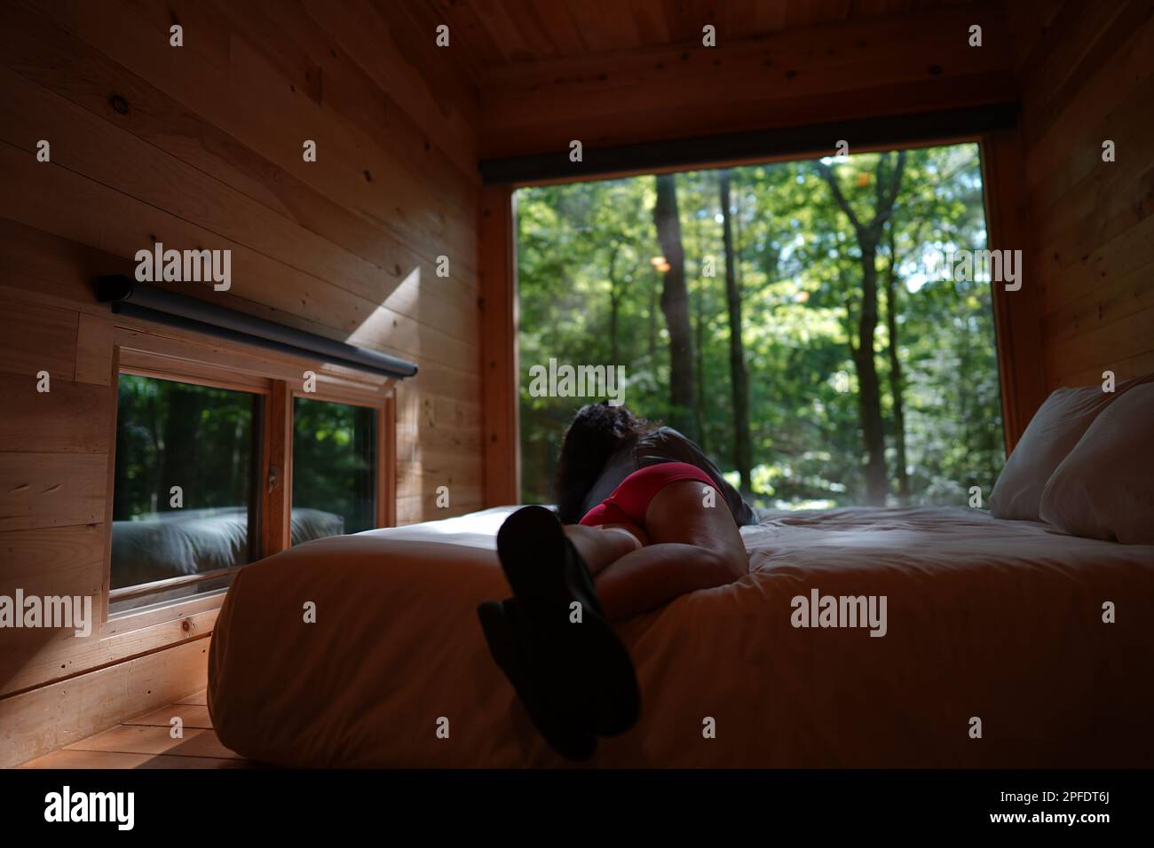 Latina woman escaping the 9-5 job to experience nature and getaway. She ...