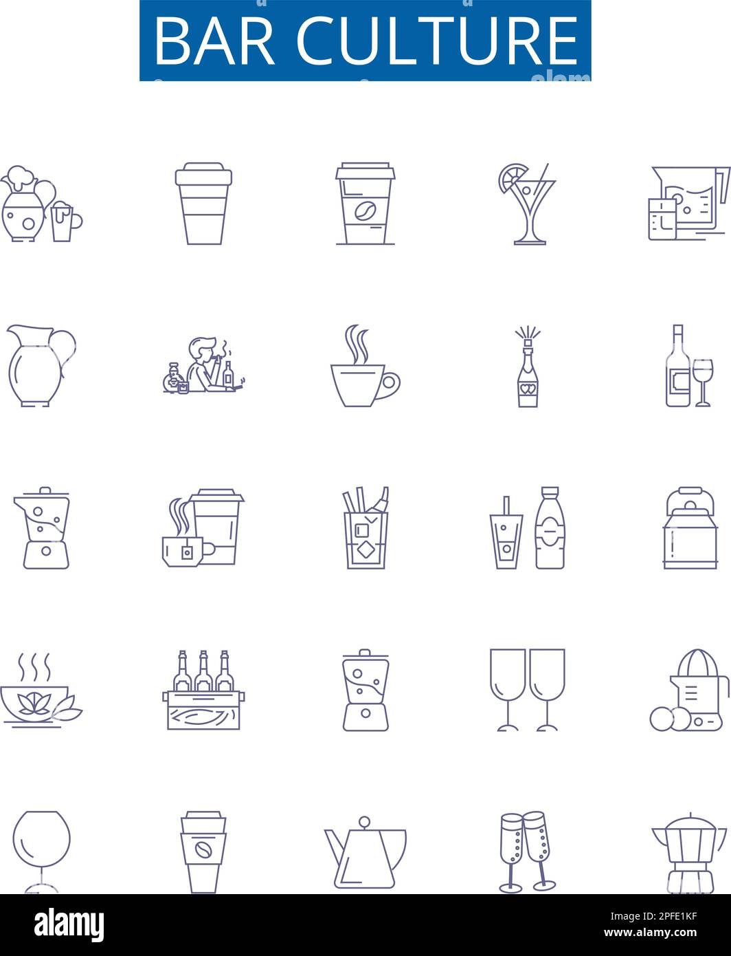 Bar culture line icons signs set. Design collection of Bar, Culture, Alcohol, Drinks, Music ...
