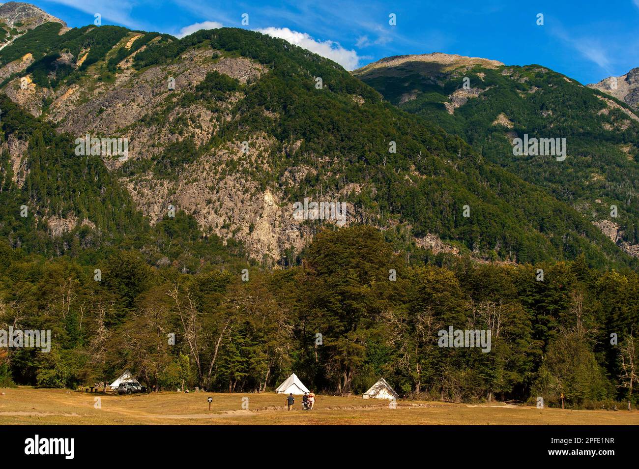 Camping 7 Lagos on the shores of Correntoso Lake, Ruta de Los Siete ...