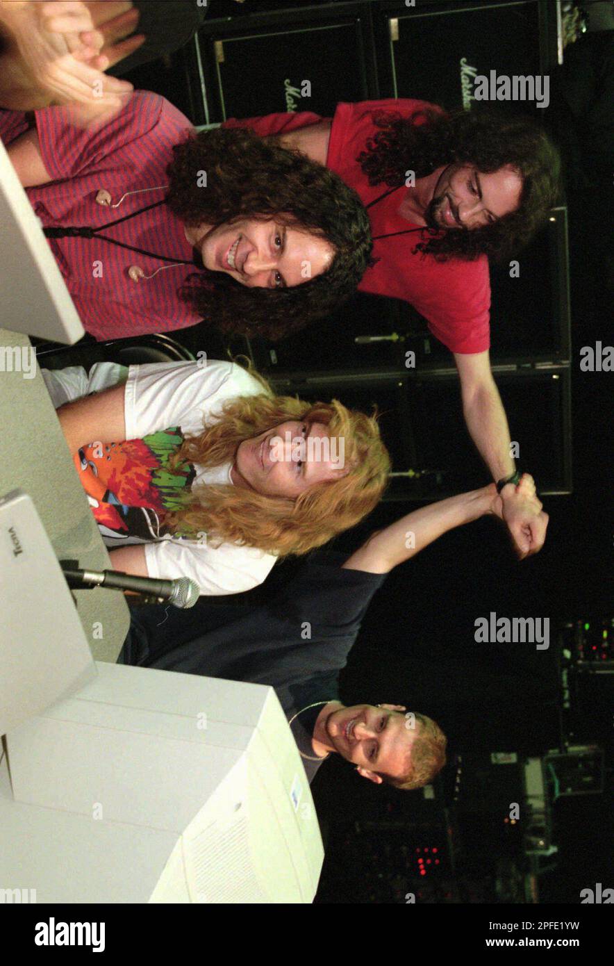 The heavy metal group Megadeth react to comments made during a live ...