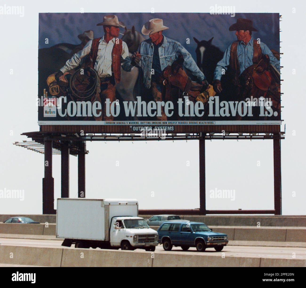 A cigarette advertisement is shown on a billboard along Chicago's Dan ...
