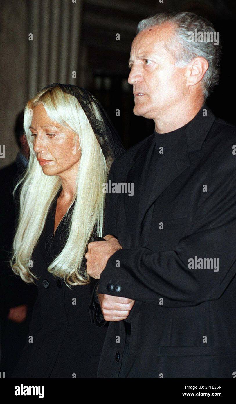 Donatella and Santo Versace at the memorial Mass for their brother ...