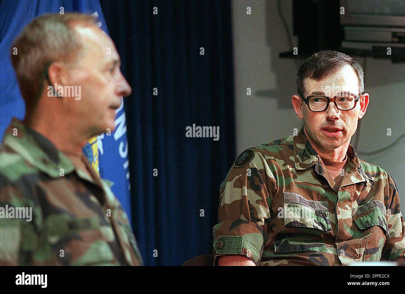 Col. Roy Higgins, right, who will take over command of Fort McCoy, Wisc ...