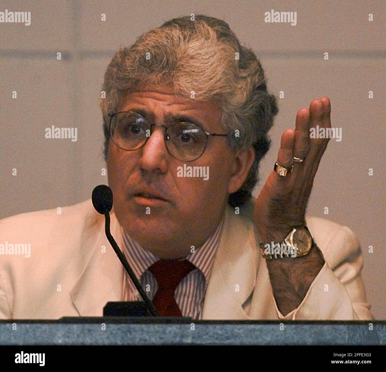 Judge Harold J. Cohen gestures during a pre-trial hearing in the state ...