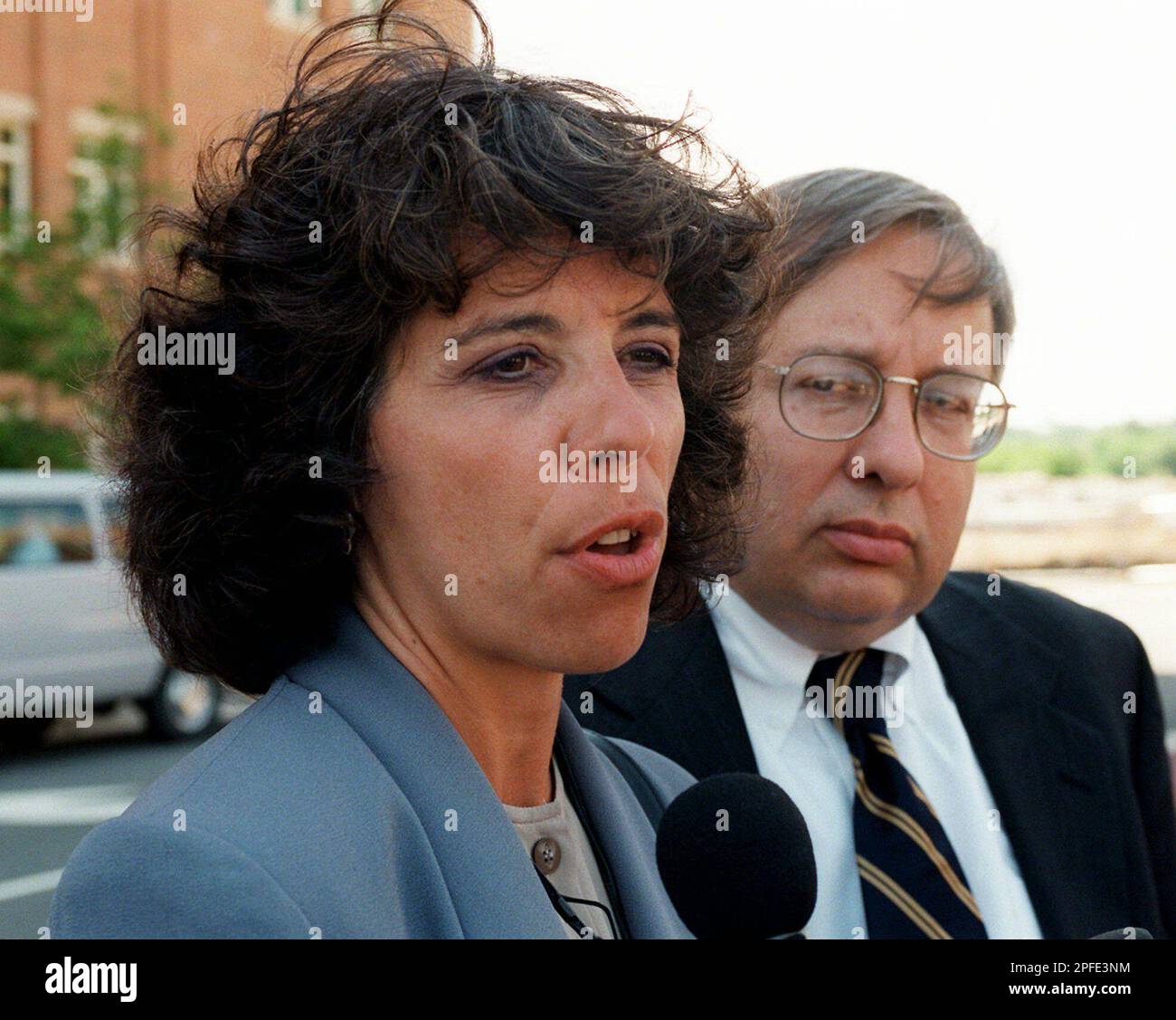 Nina Ginsberg, left, and Frank Dunham, attorneys for former FBI agent ...