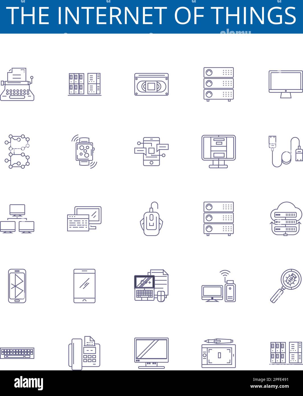 The Internet Of Things Line Icons Signs Set Design Collection Of Iot