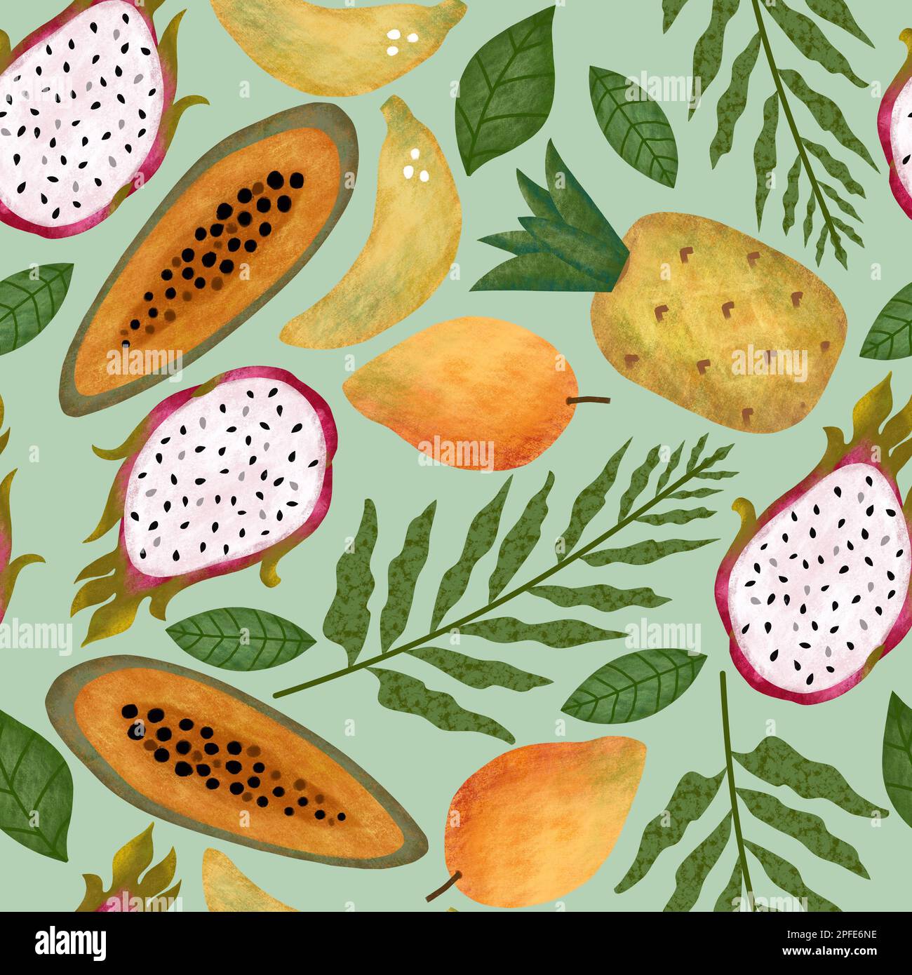 Mango papaya banana pineapple hi-res stock photography and images - Alamy