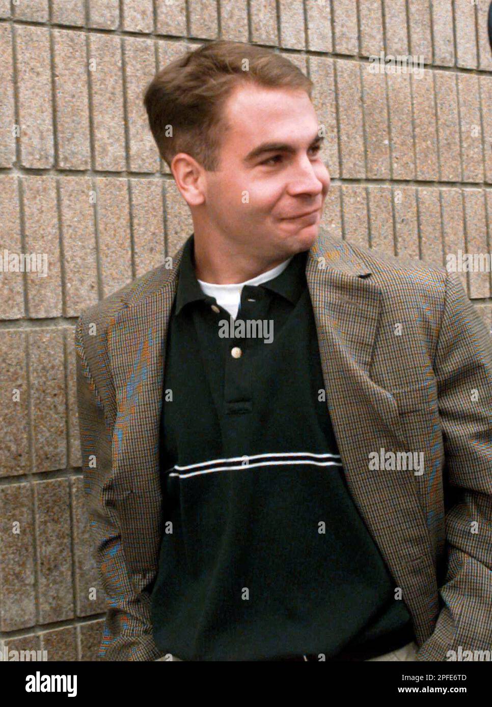 Marc Zigo leaves after an interview with attorneys at Minot Air Force ...