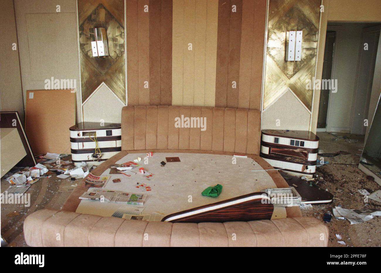 The bedroom of Zairian President Mobutu Sese Seko's residence after ...