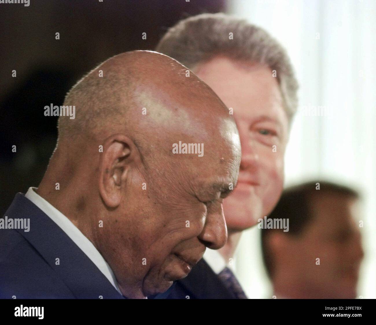 Herman Shaw, 94, a Tuskegee Syphilis Study victim, smiles after ...