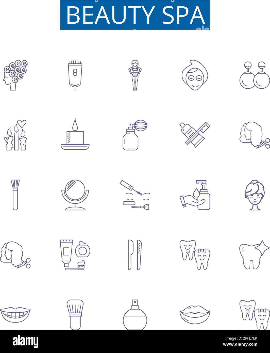 Beauty spa line icons signs set. Design collection of Beauty, Spa ...