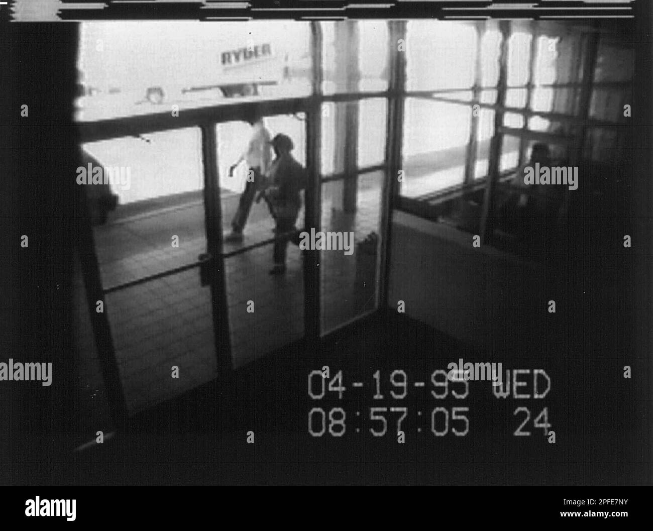 This surveillance camera photo, showing a Ryder rental truck driving ...