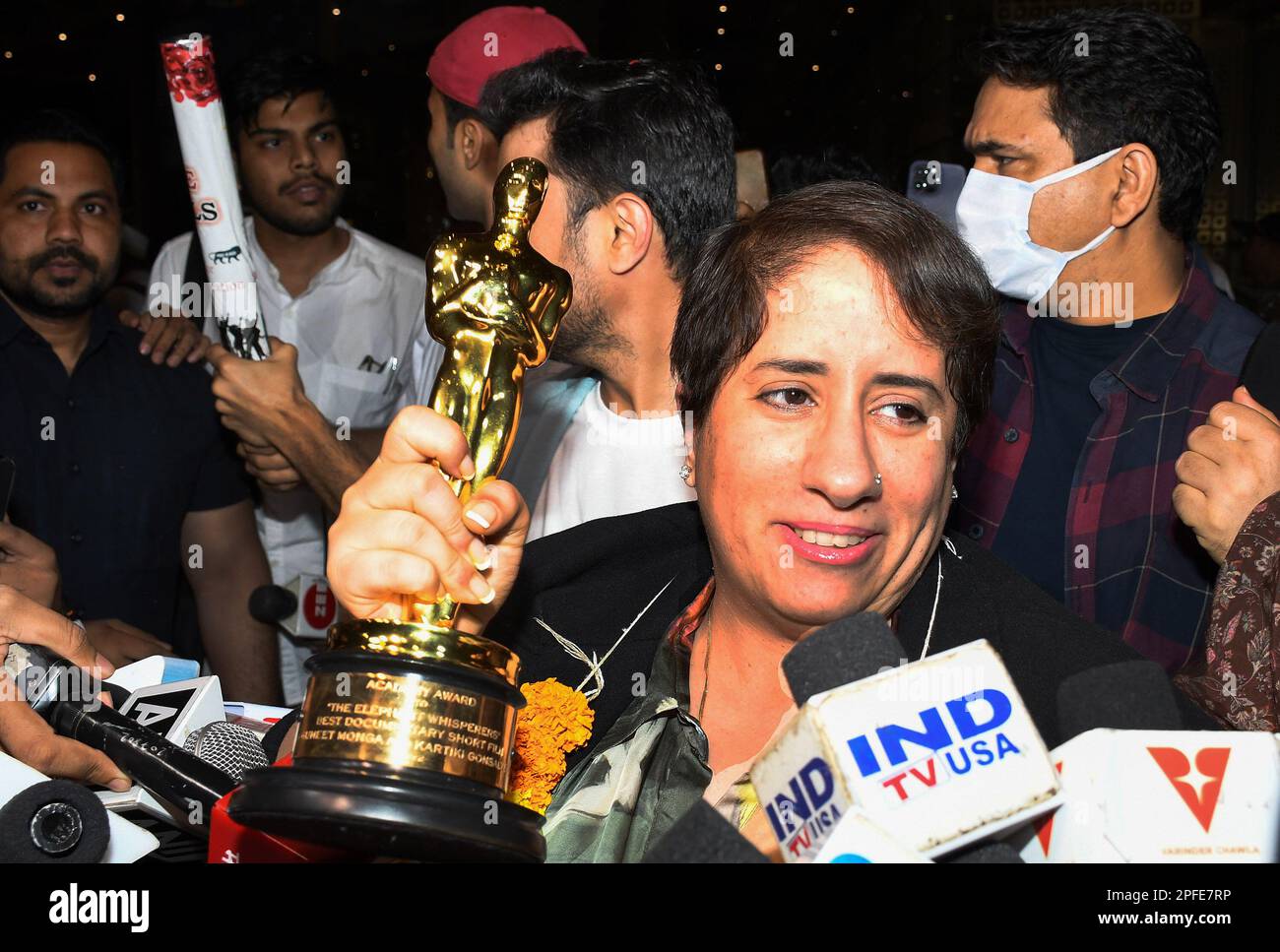 Mumbai, India. 17th Mar, 2023. Bollywood producer Gunnet Monga holding ...