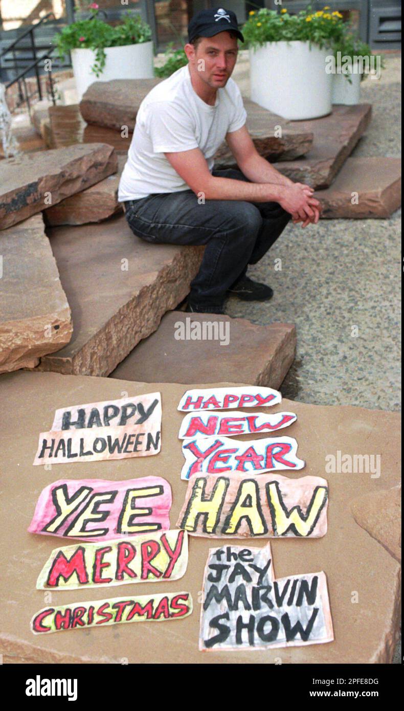 Denver "shock artist" James Michael Thompson poses Tuesday, May 6, 1997 ...