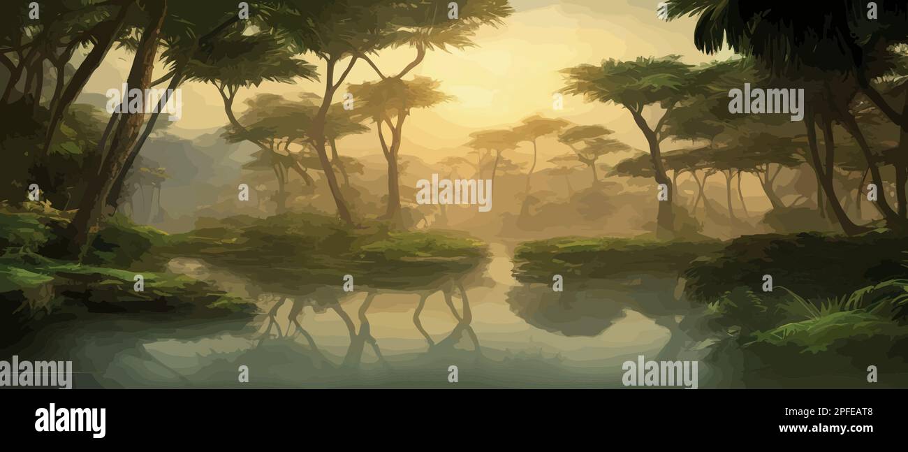 Africa tree canopy baobab Stock Vector Images - Alamy