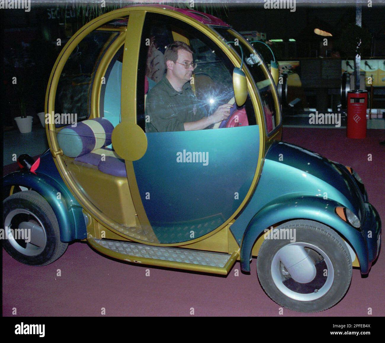 Claude Yviquel from Grenoble,France, drives his car "Osmose" during the ...