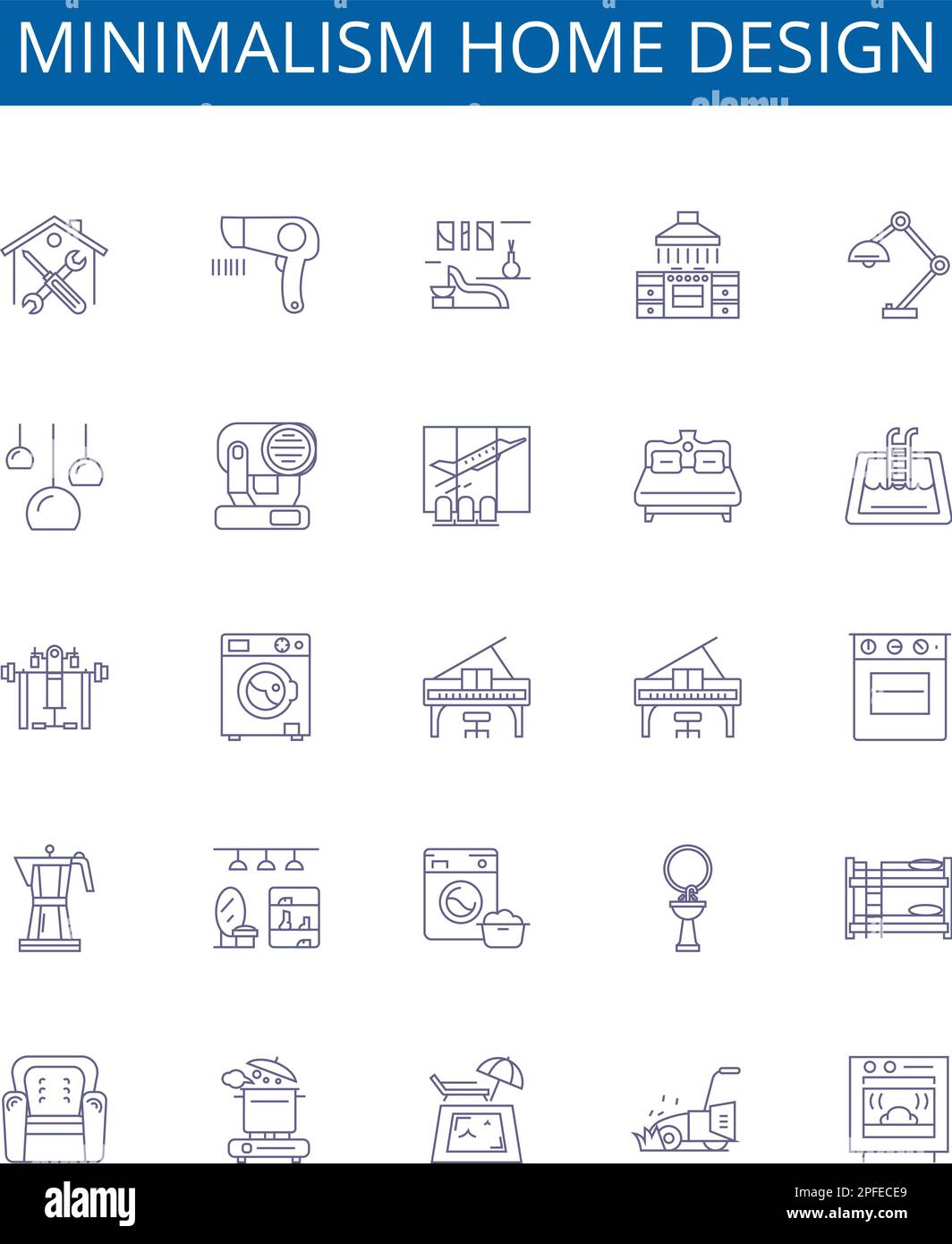 Minimalism home design line icons signs set. Design collection of ...